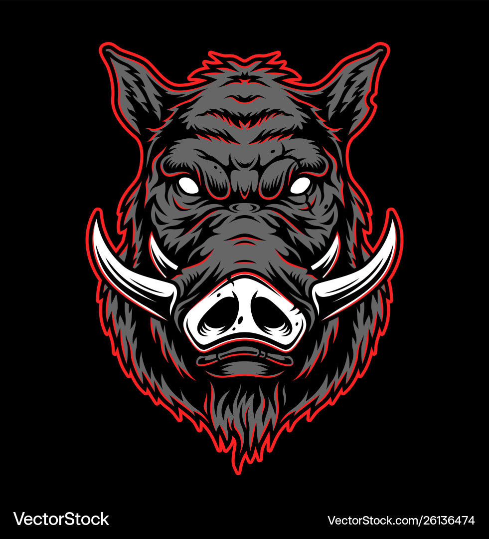 Vintage hog head concept Royalty Free Vector Image