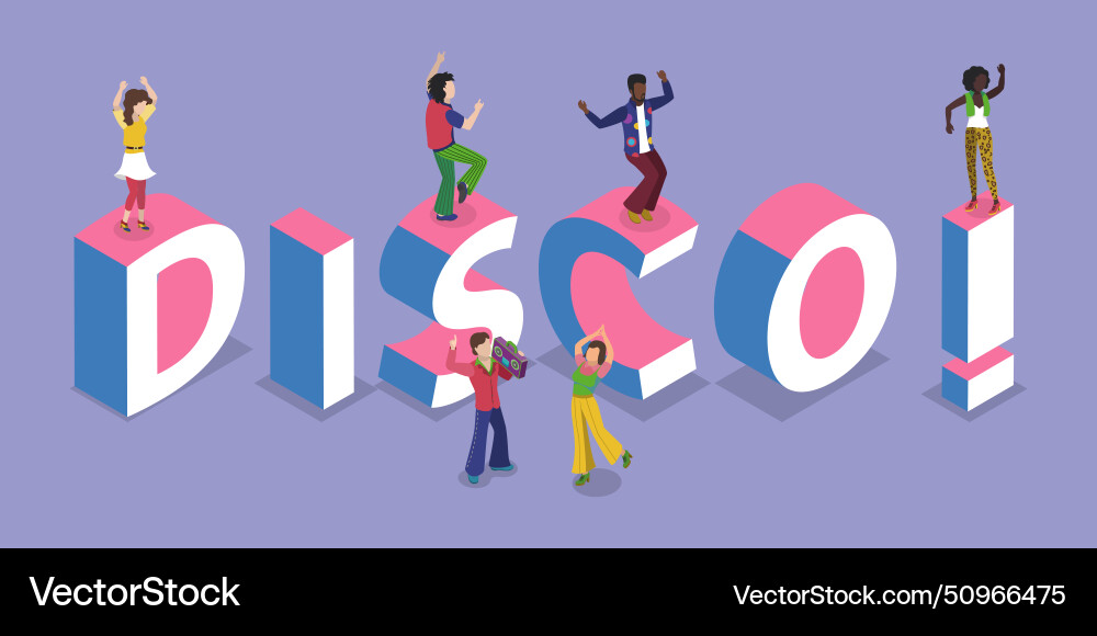 3d isometric flat of disco Royalty Free Vector Image