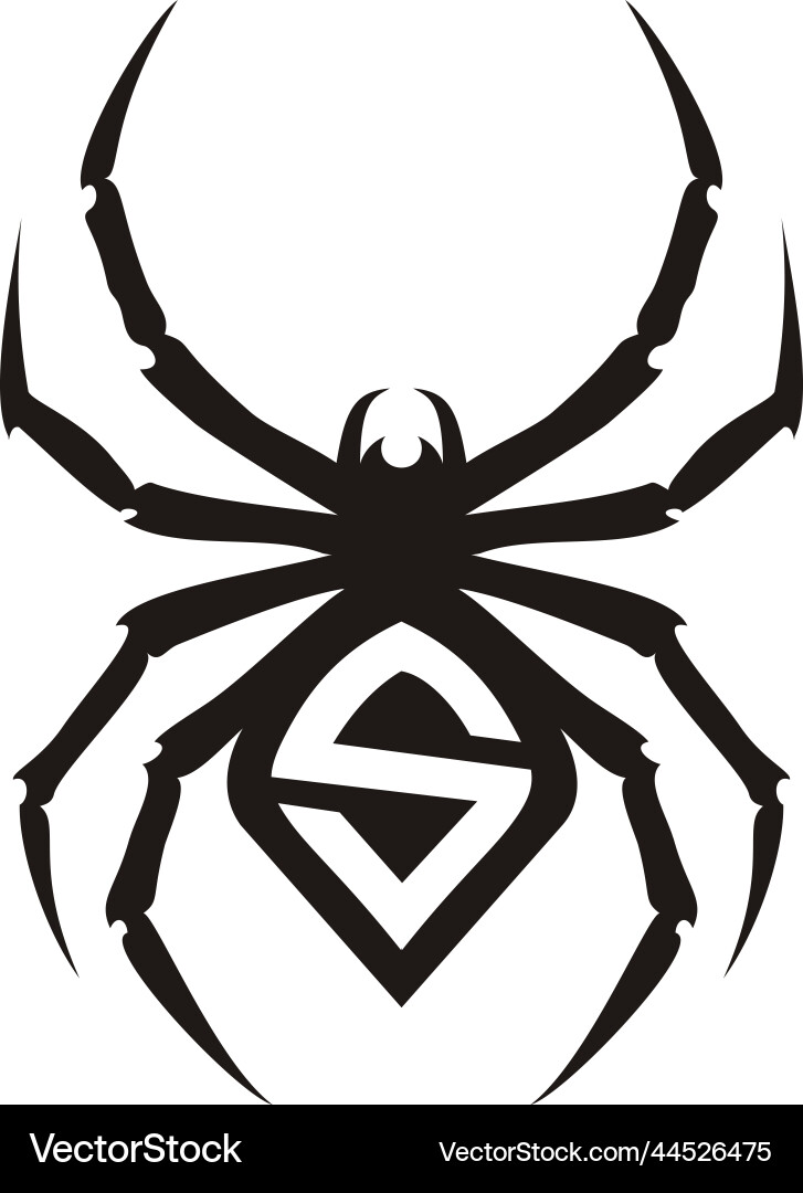 Black Widow Spider Logo - Initial S Royalty Free Vector