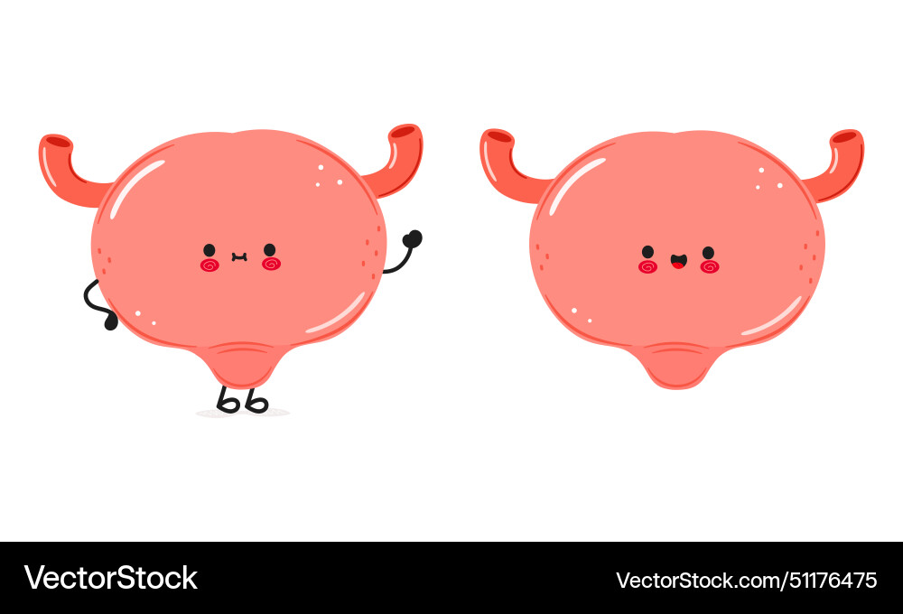 Bladder character hand drawn cartoon Royalty Free Vector