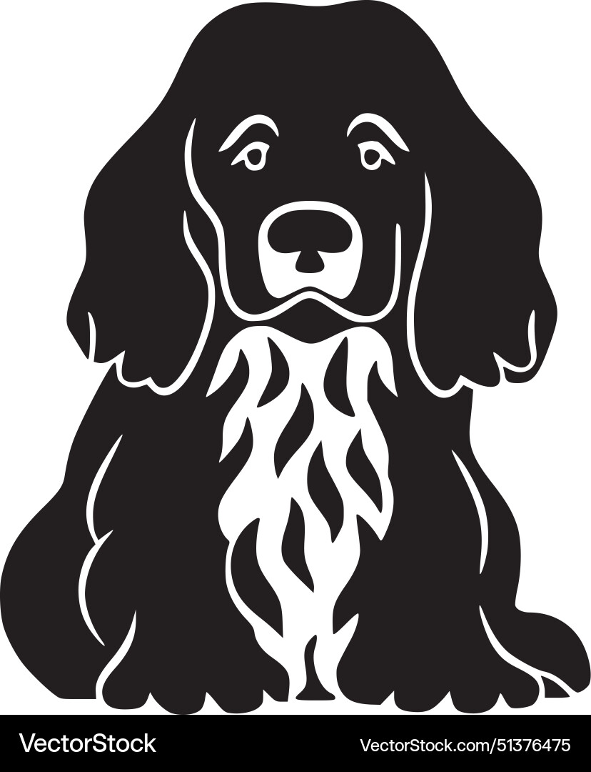 Cocker spaniel - black and white Royalty Free Vector Image