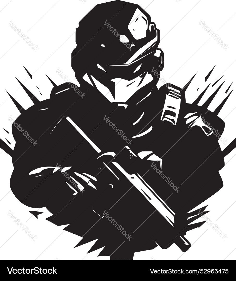 Defenders vigor illuminated logo design infantry Vector Image