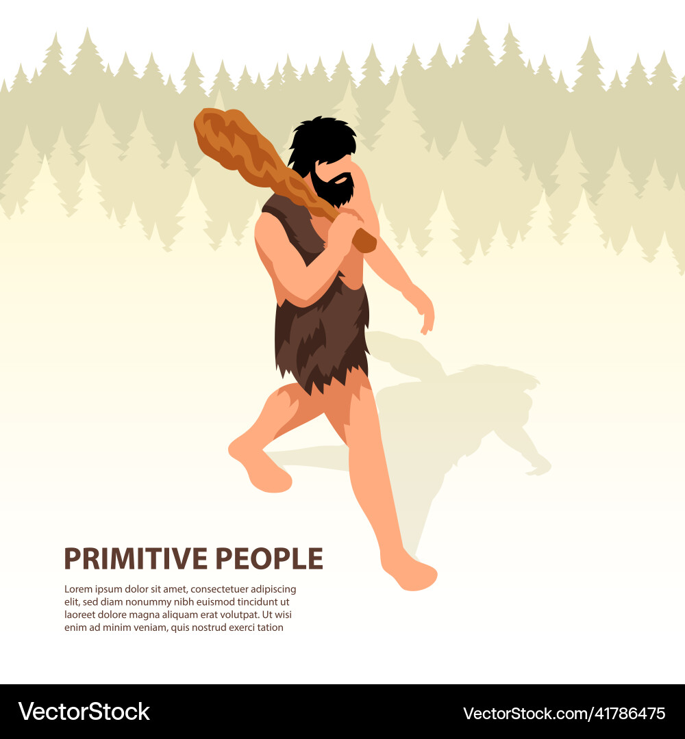 Isometric primitive people background Royalty Free Vector