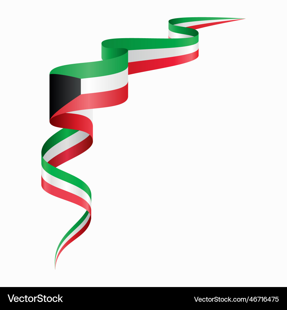 Kuwaiti flag wavy abstract background Royalty Free Vector