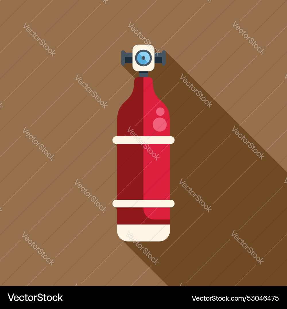 Red oxygen tank with valve for diving Royalty Free Vector