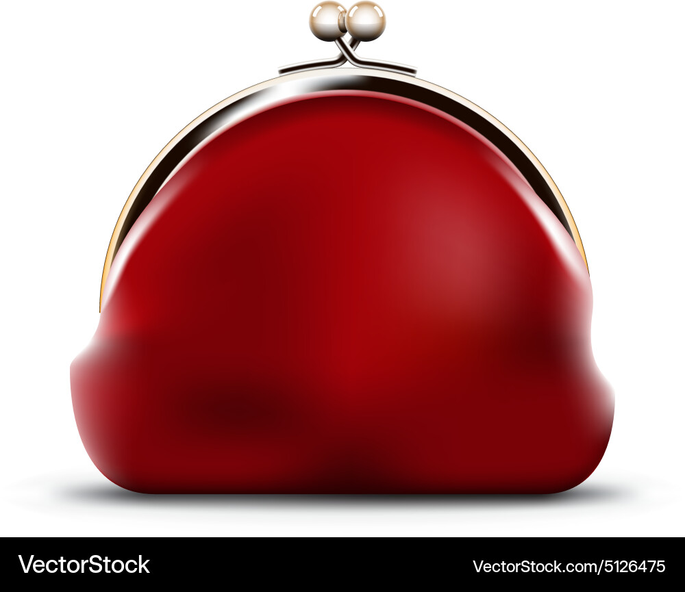 Red purse Royalty Free Vector Image - VectorStock