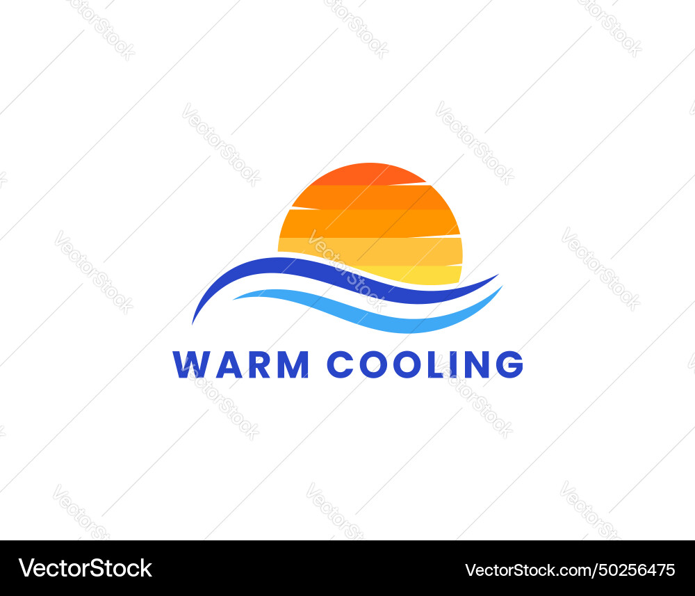 Simple sunset air cooling business logo design Vector Image