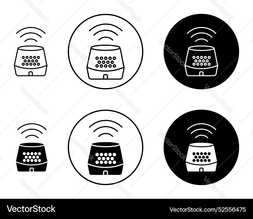 Smart speaker icon set on white background Vector Image