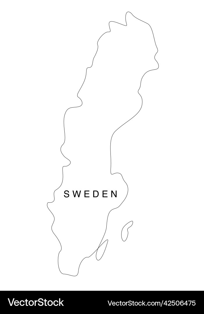 Sweden Line Art Map Royalty Free Vector Image - VectorStock