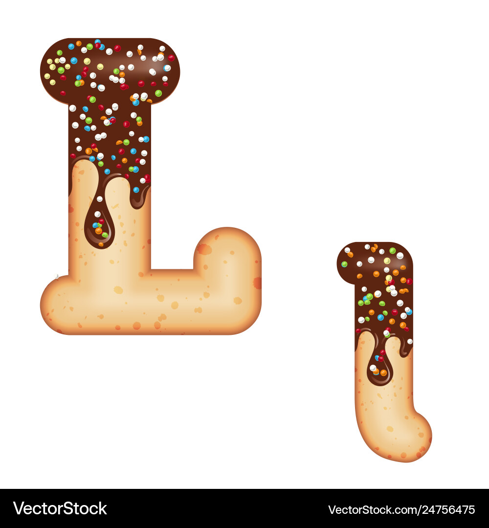Tempting typography font design 3d donut letter l Vector Image