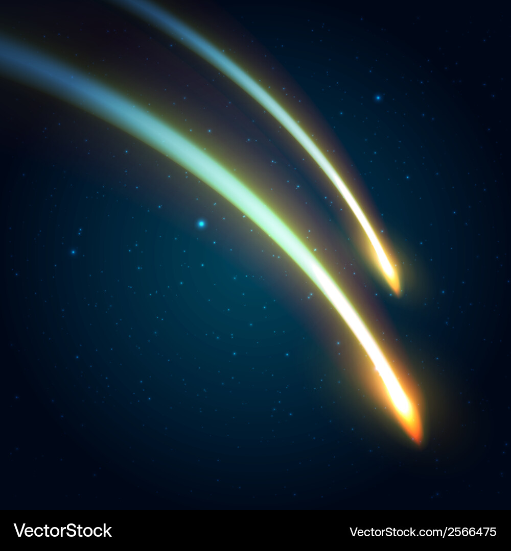 Two comets on the space background Royalty Free Vector Image