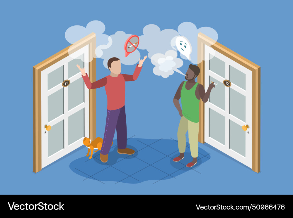 3d isometric flat of neighbor Royalty Free Vector Image