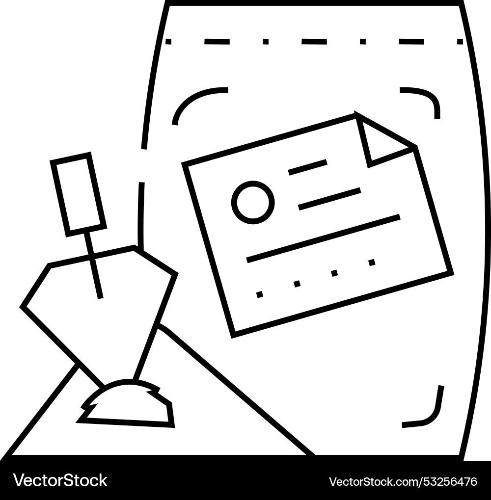 Concrete and mortar line icon Royalty Free Vector Image