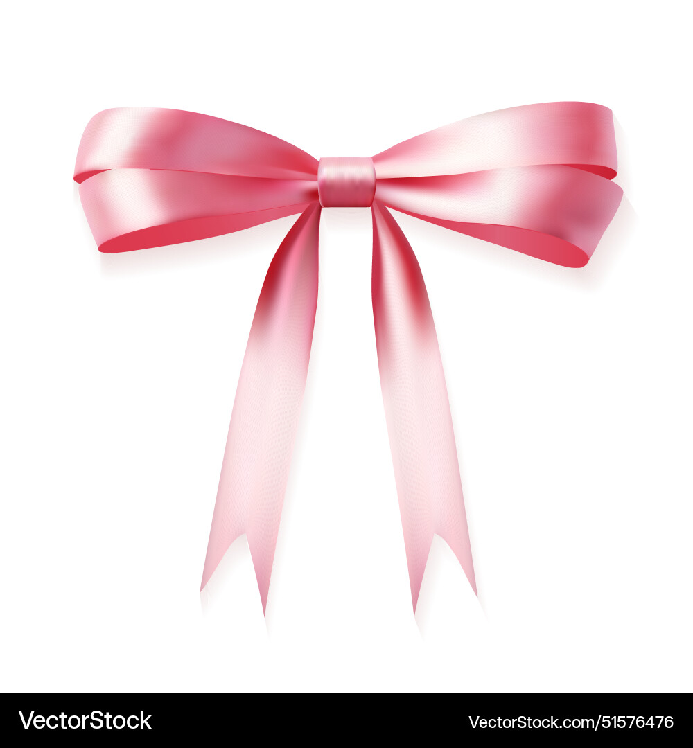 Cute coquette core aesthetic pink ribbon bow Vector Image
