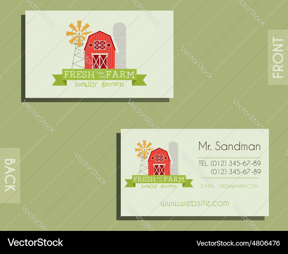 Eco organic visiting card template for natural – Royalty-Free Vector ...