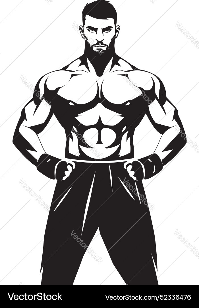 Fist fury iconic silhouette emblem champion Vector Image