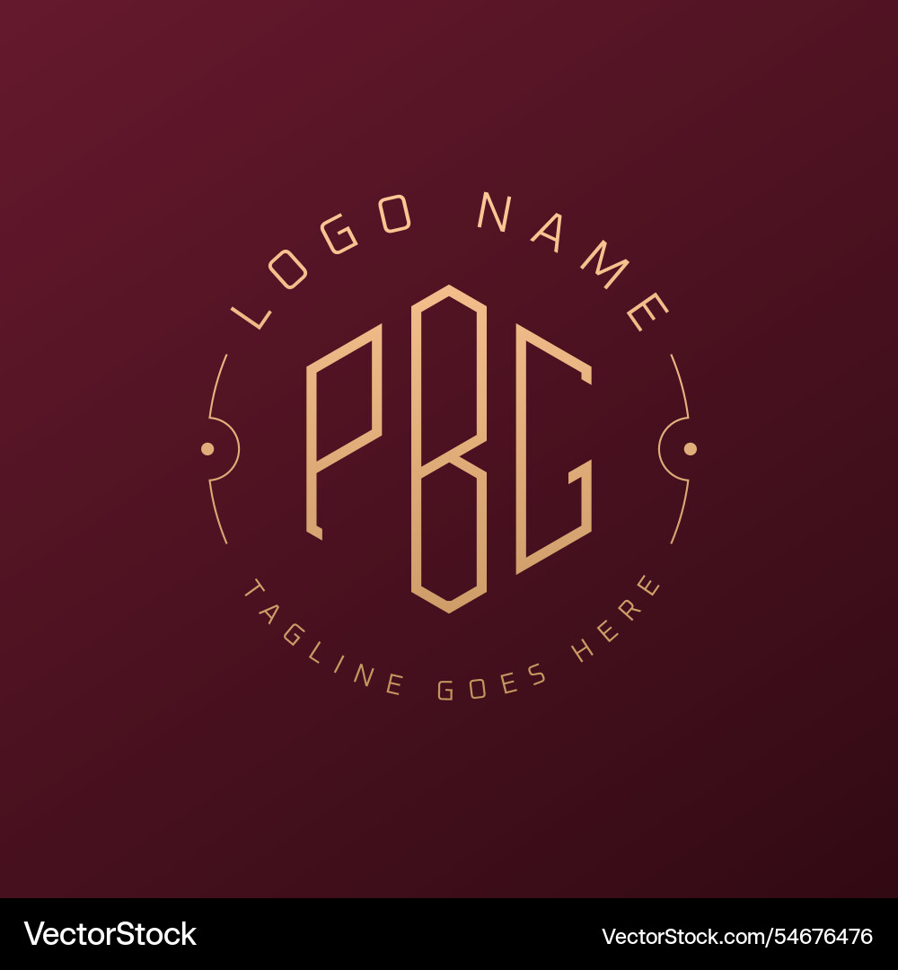 Luxury pbg logo design elegant letter Royalty Free Vector
