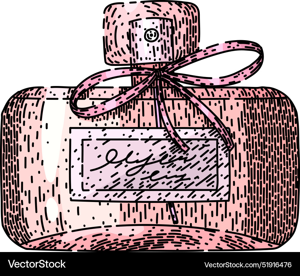Luxury perfum bottle female sketch hand drawn Vector Image