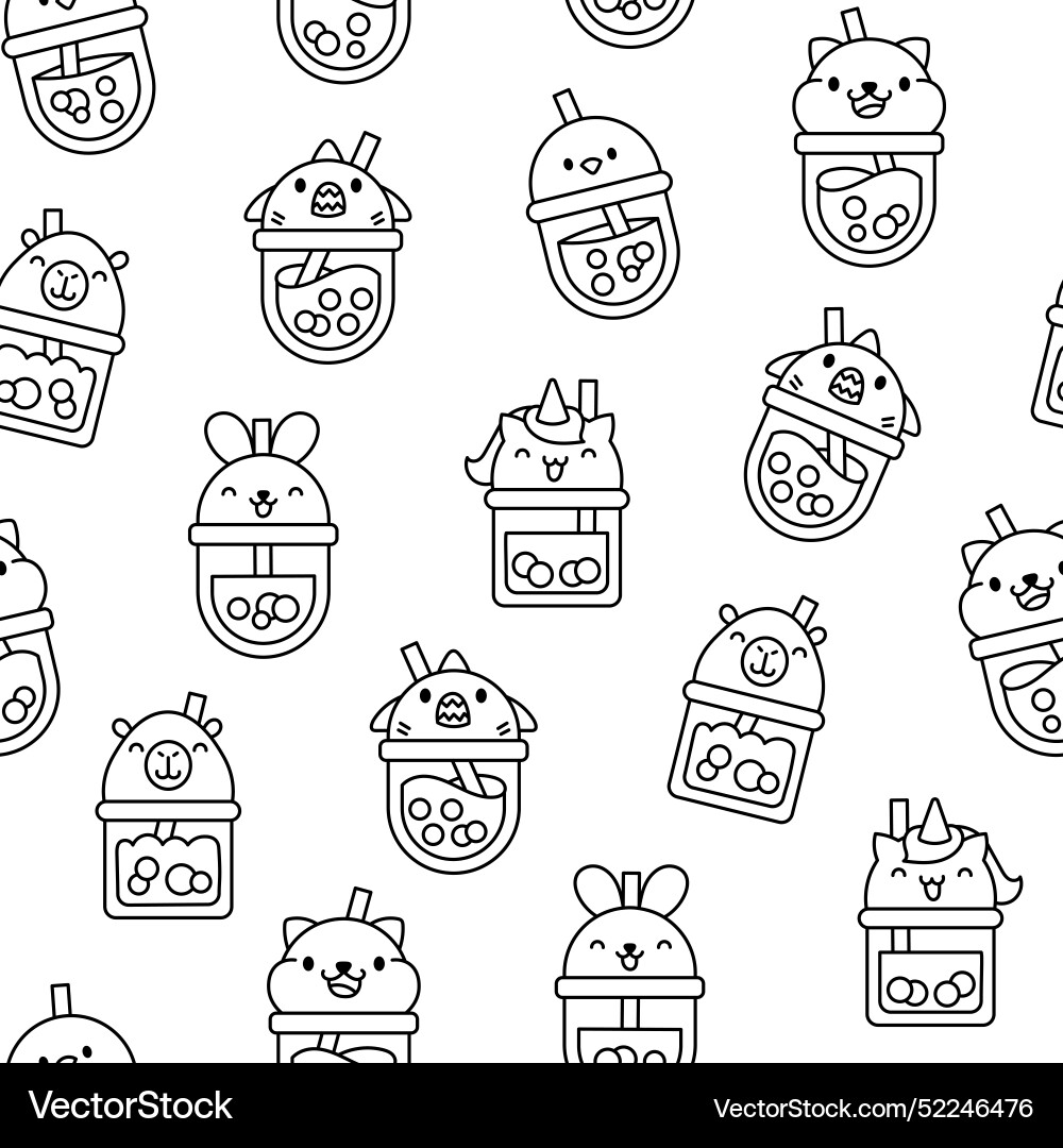 Matcha bubble tea coloring page Royalty Free Vector Image