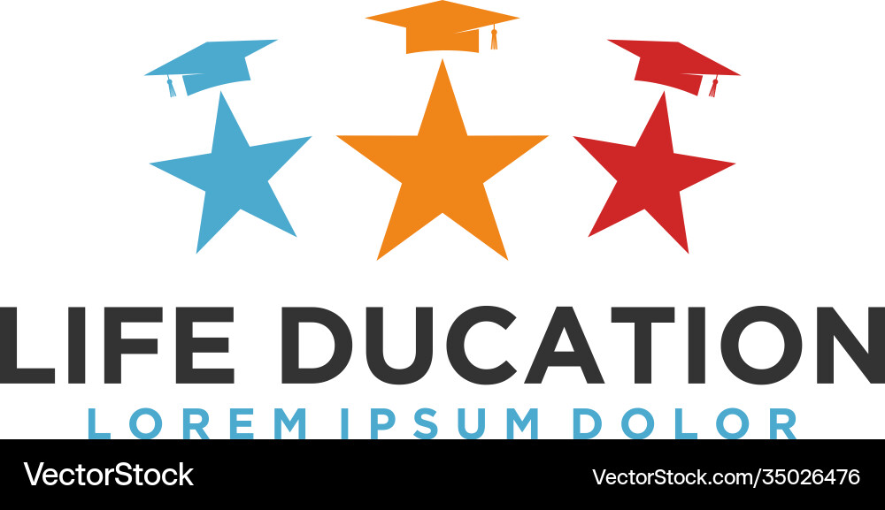 Primary school logo - life education Royalty Free Vector