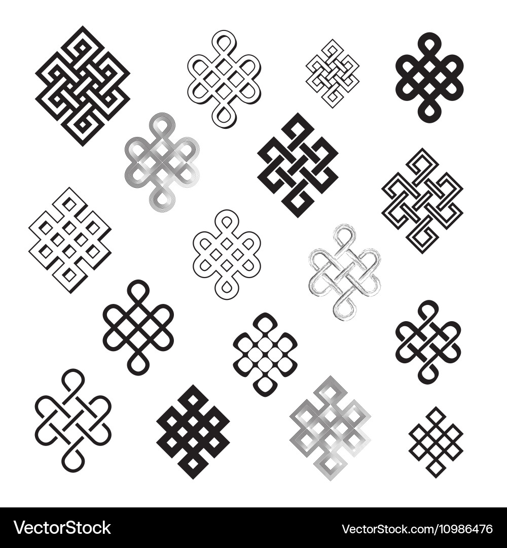 Set collection of the endless knots Royalty Free Vector