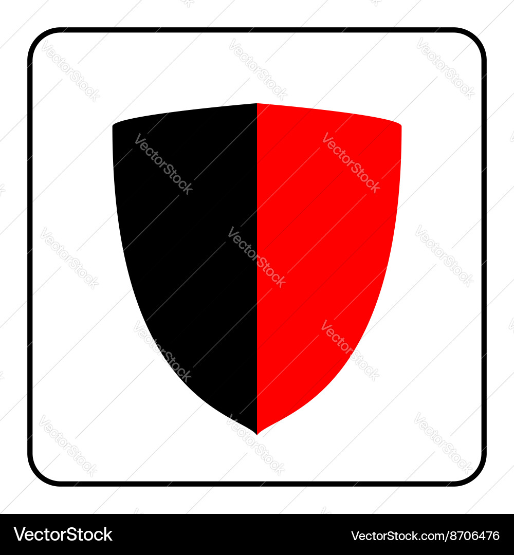 Shield icon red and black 1 Royalty Free Vector Image