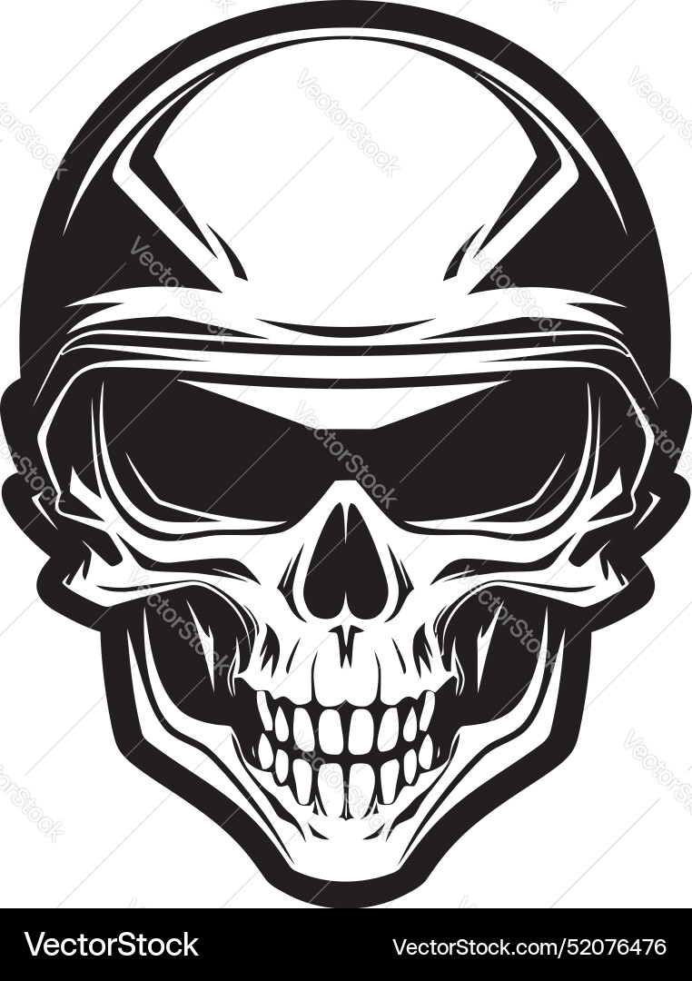 Skull sentry logo with in helmet helmherald Vector Image