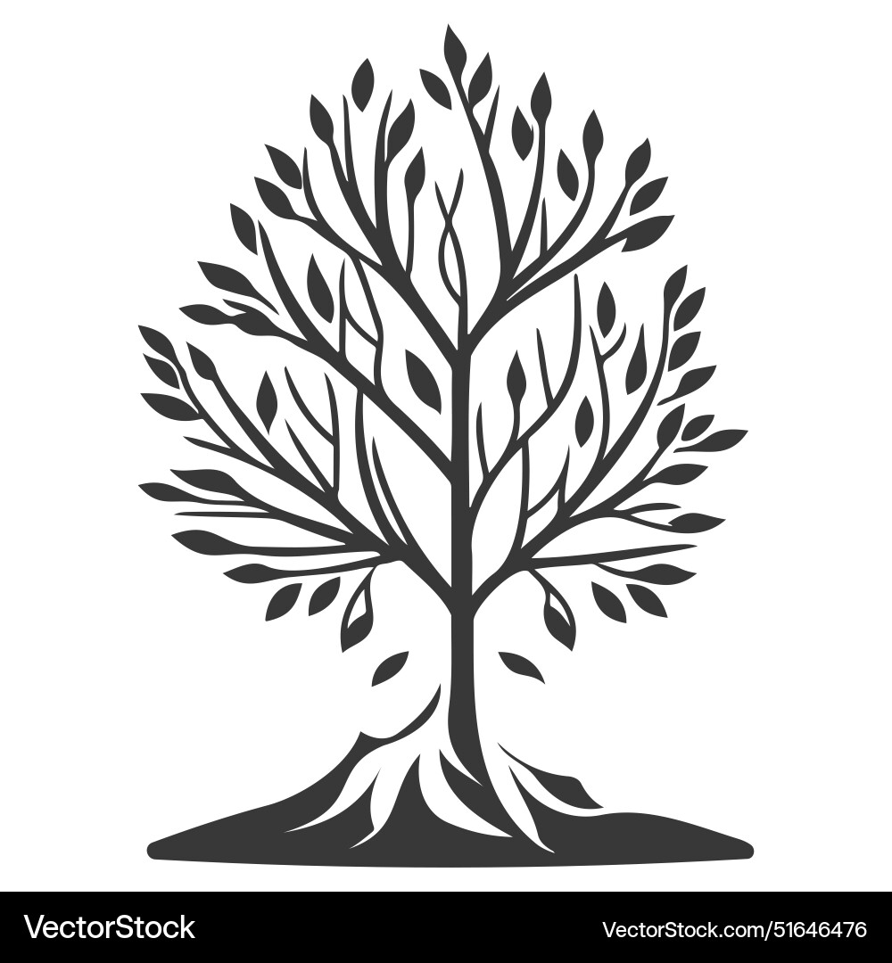 Tree floral grey Royalty Free Vector Image - VectorStock