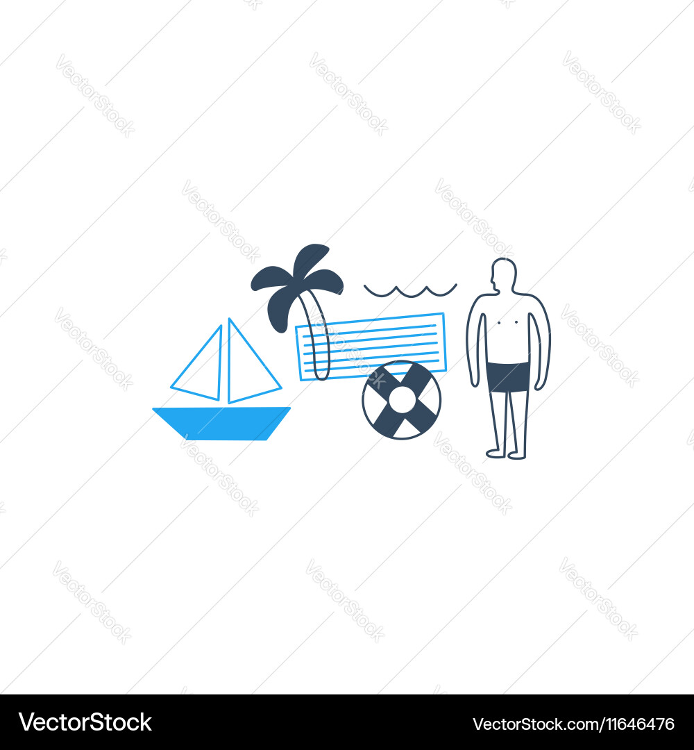 Vacation by the sea Royalty Free Vector Image - VectorStock