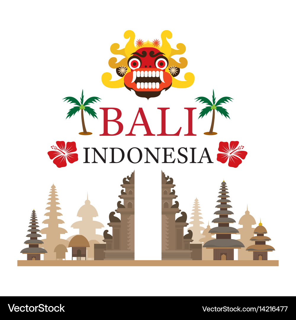 Bali Travel & Culture Royalty Free Vector Image