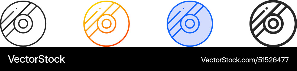 Compact disc iconthin linear gradient blue stroke Vector Image