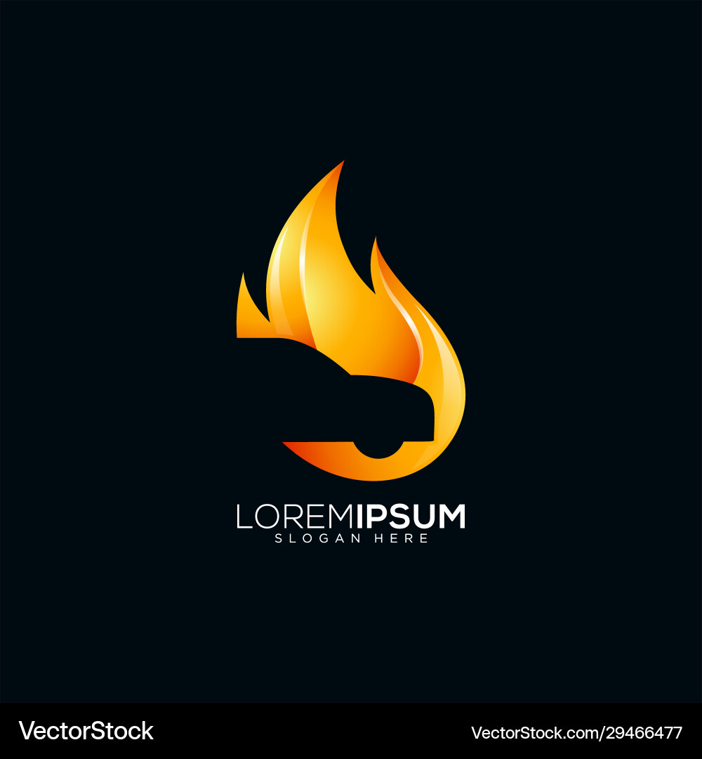 Fire car logo design Royalty Free Vector Image