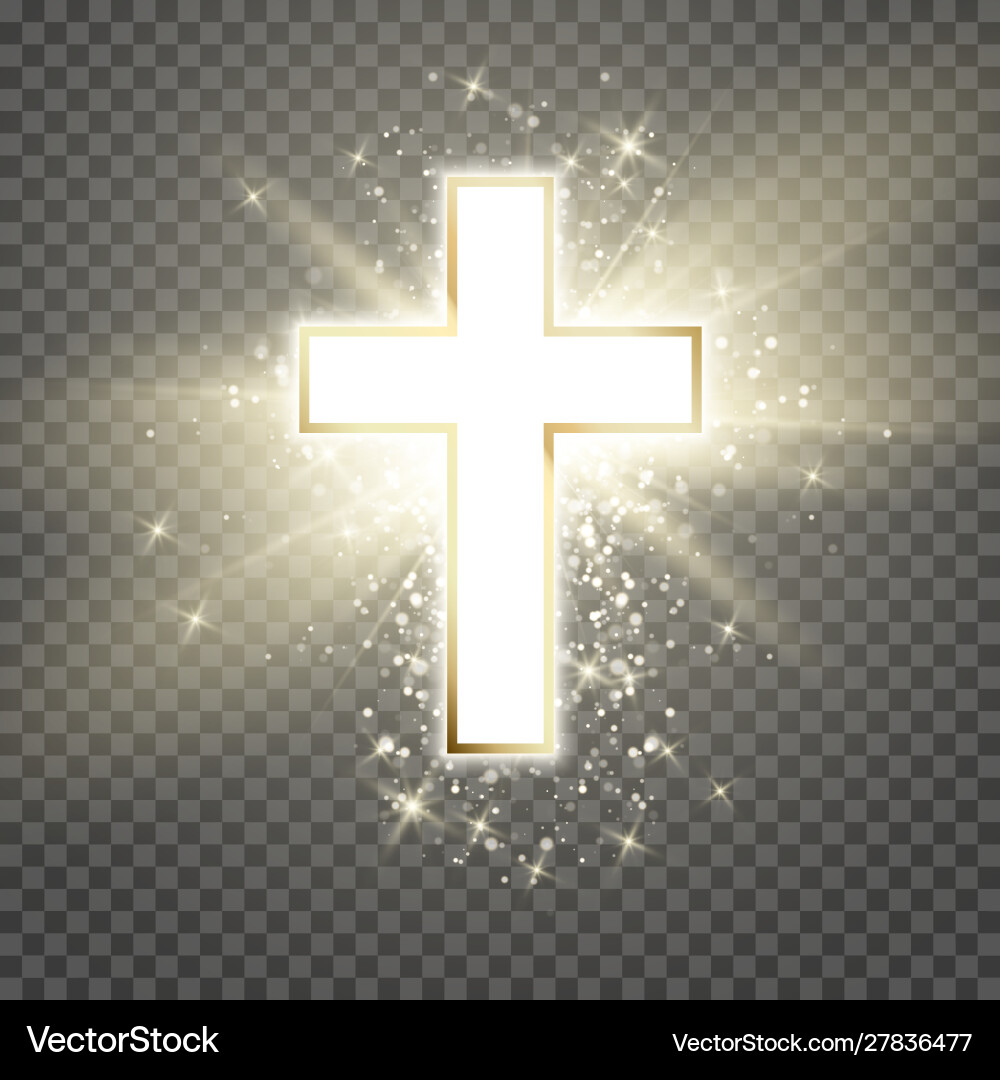 Golden Cross with Radiant Shine – Royalty-Free Vector | VectorStock