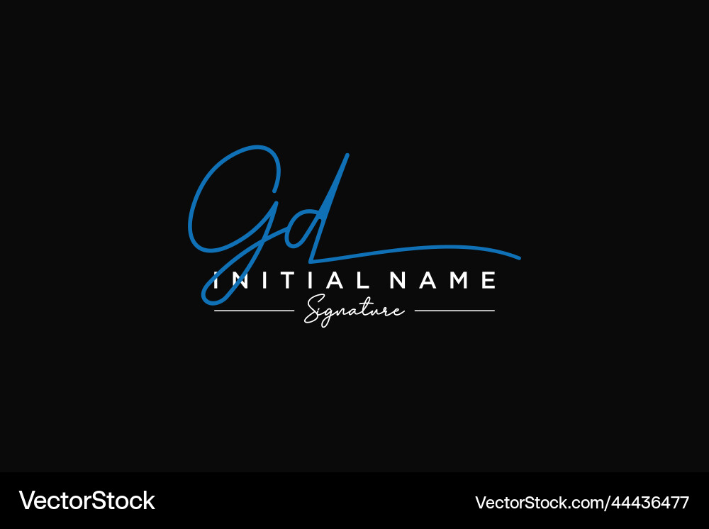 Initial gd signature logo template hand drawn Vector Image
