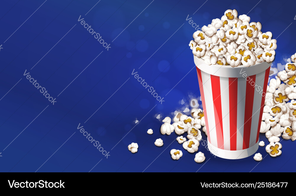 Popcorn in paper bucket Royalty Free Vector Image
