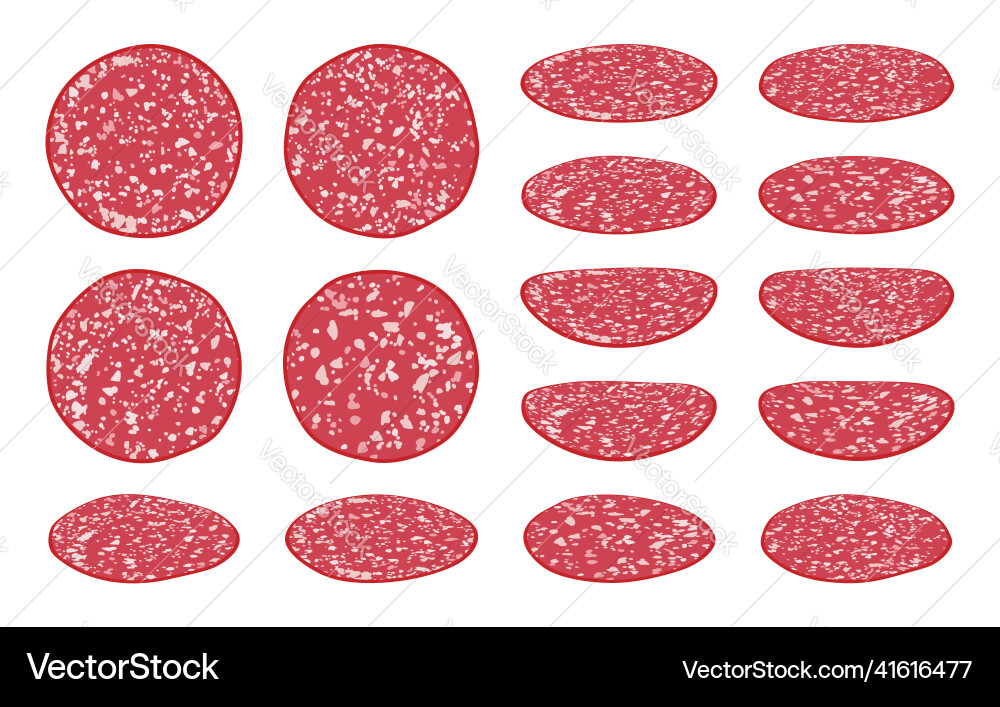 Salami slices Royalty Free Vector Image - VectorStock