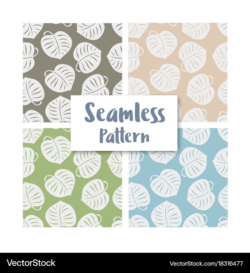 Seamless leaves pattern Royalty Free Vector Image