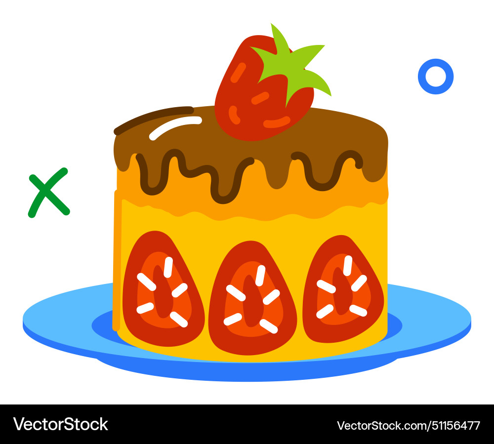 Strawberry cake Royalty Free Vector Image - VectorStock