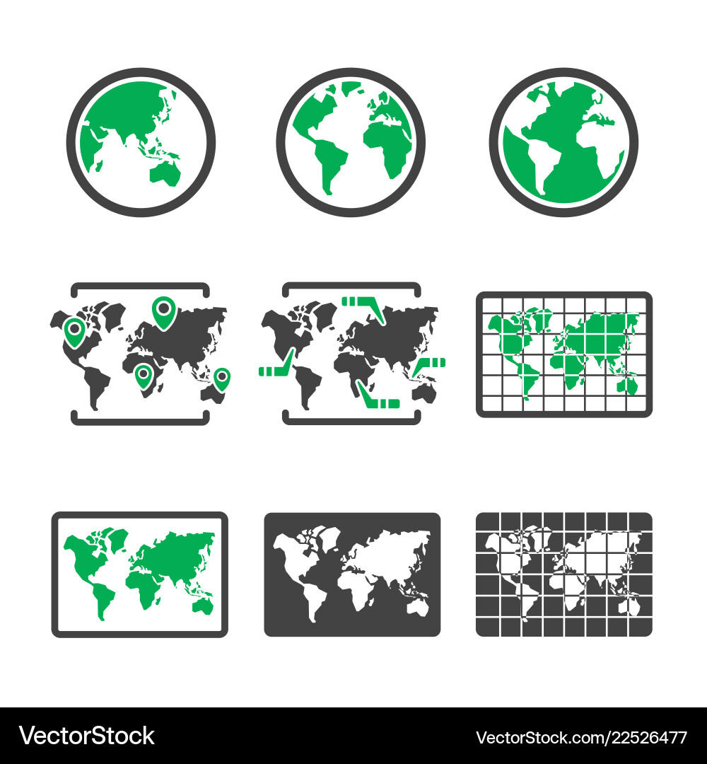 World map icon Royalty Free Vector Image - VectorStock