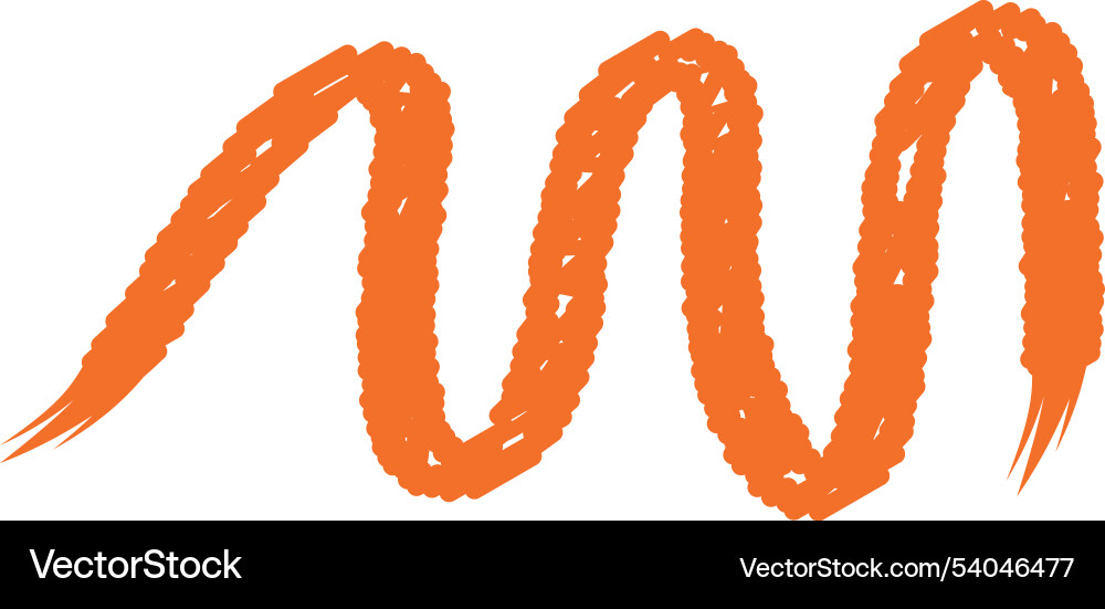 Zig zag line hand drawn Royalty Free Vector Image