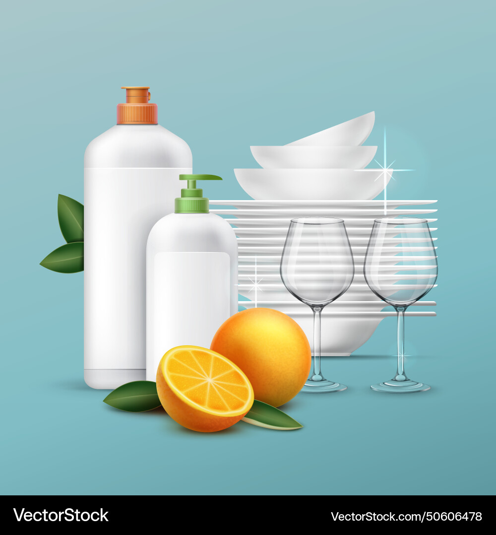 Clean dishes Royalty Free Vector Image - VectorStock