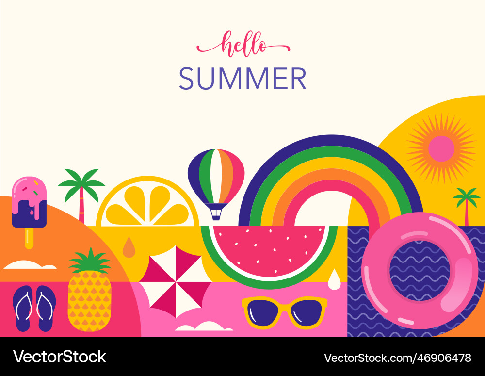 Colorful Summer Geometric Background Royalty Free Vector