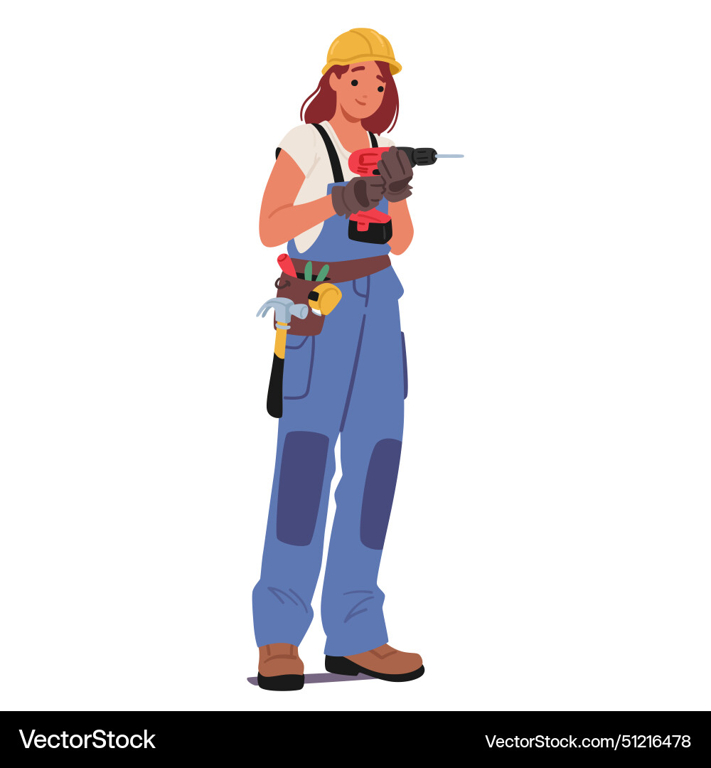 Female construction worker or contractor wearing Vector Image