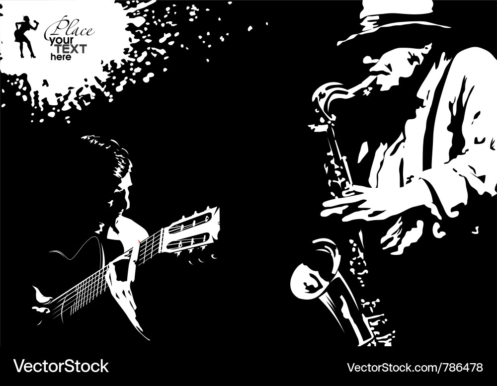 Grunge Musician Portrait Royalty Free Vector Image