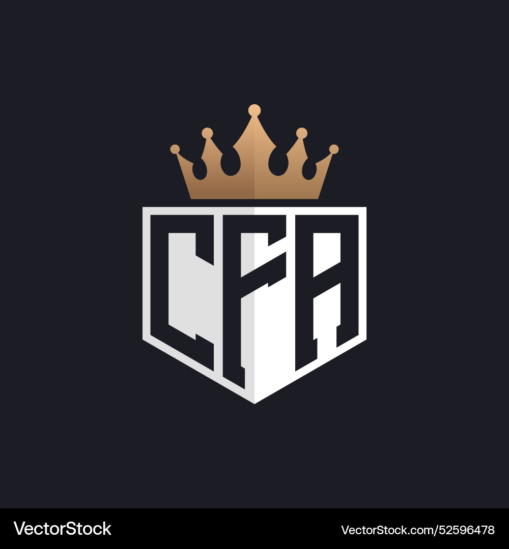 Luxus cfa-Logo mit Krone elegante Initialen Vektorbild