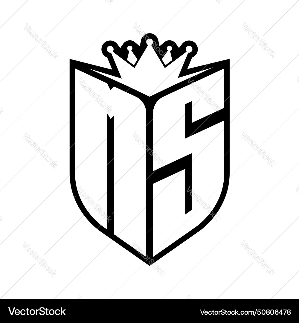 Ms letter bold monogram with shield shape Vector Image