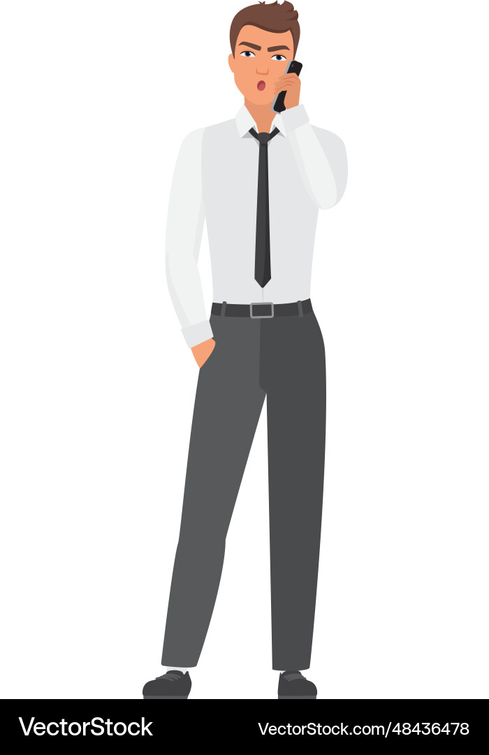Office man employee in standing pose Royalty Free Vector