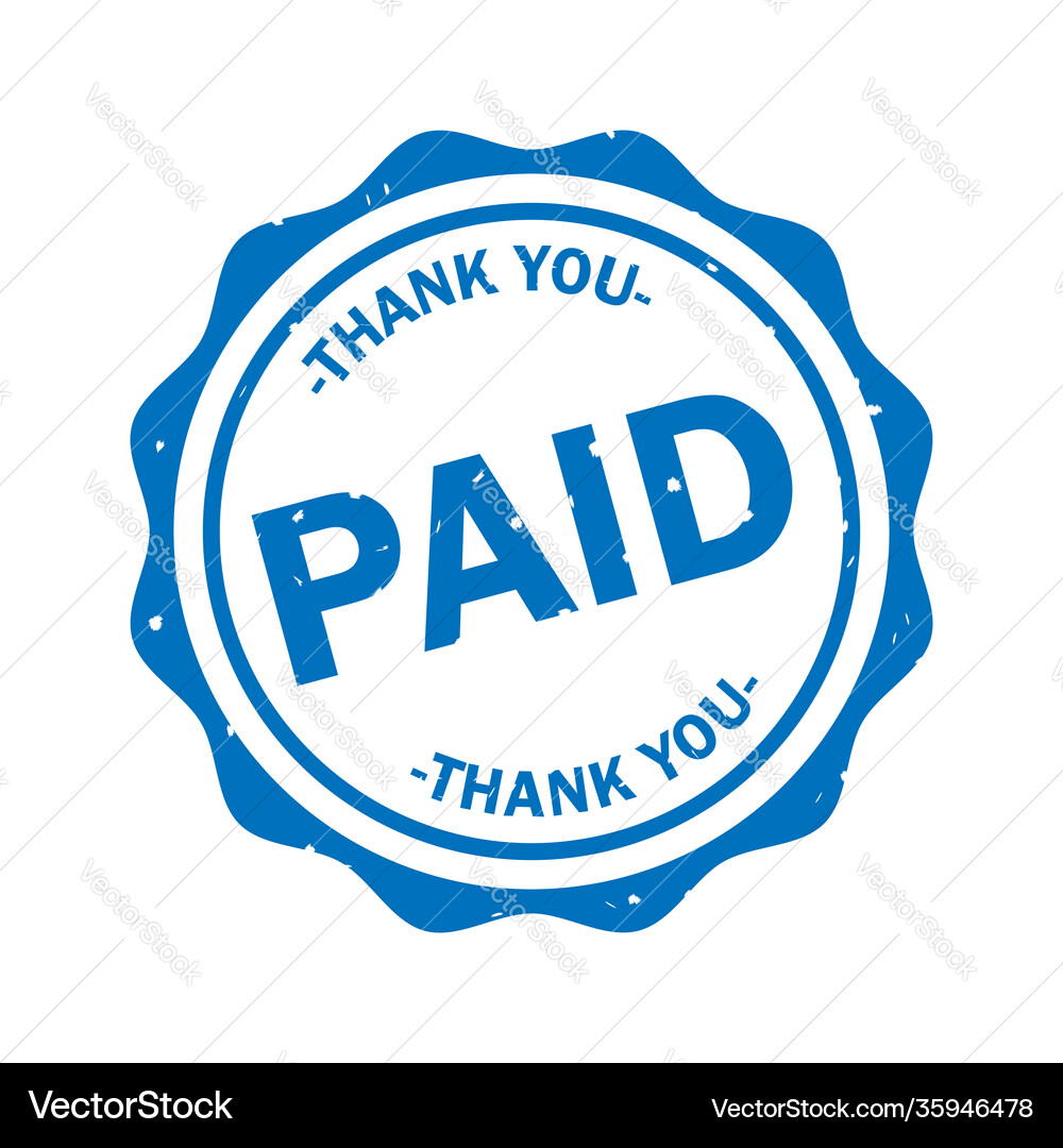 Paid grunge rubber stamp Royalty Free Vector Image