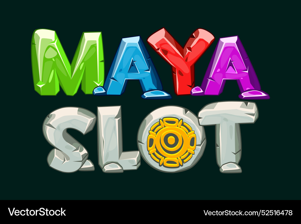 Stone text - maya slot block letter for ancient Vector Image