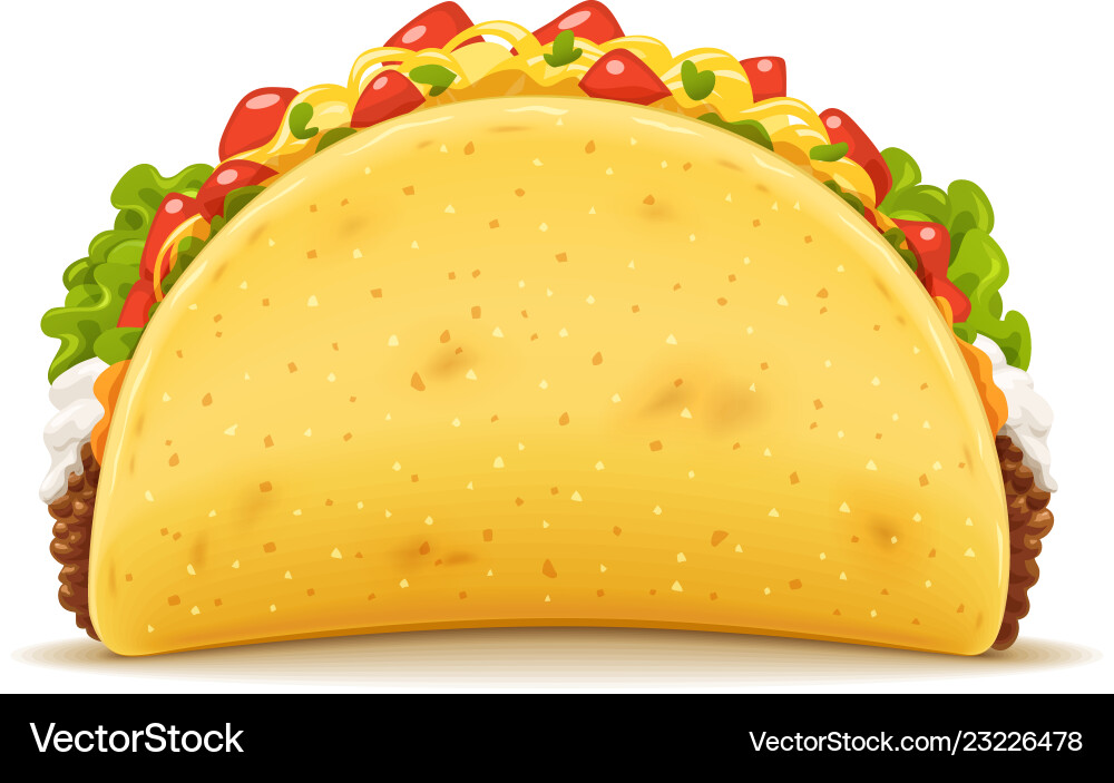 Tacos with meat and vegetable Royalty Free Vector Image
